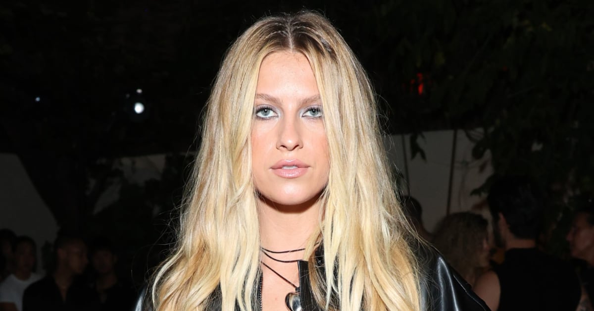 Dj Xandra Is A Blonde Bombshell In Red Mini Dress Leather Jacket In New York City Swimsuit
